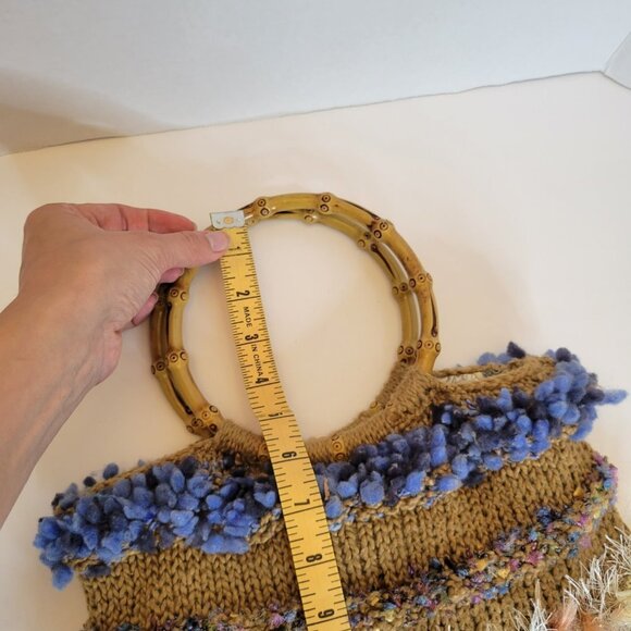 Bags | Cottage Core Vibes Knit Purse With Bamboo Handle | Poshmark